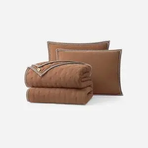 UGG Devon Braid Tob Set T/txl Microfiber Bedding - Chestnut