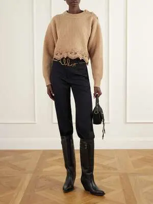 Chloé Azelan Embroidered Leather Knee Boots