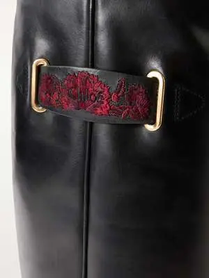 Chloé Azelan Embroidered Leather Knee Boots
