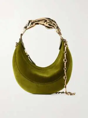 Chloé Chain Horse Velvet Shoulder Bag - Chartreuse