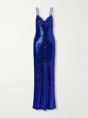 Jenny Packham Ariel Sequined Gown - Blue