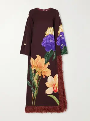 Borgo De Nor Brunetta Floral-print Cotton-blend Jacquard Midi Dress - Multi
