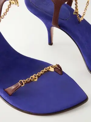 Chloé Zia Chain-embellished Suede Sandals