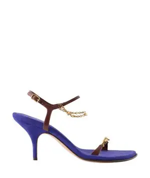 Chloé Zia Chain-embellished Suede Sandals - Purple