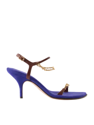 Chloé Zia Chain-embellished Suede Sandals - Purple