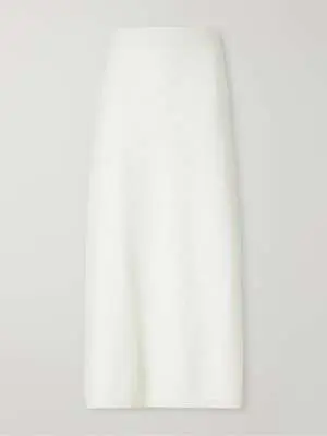 LISA YANG Asta Brushed-cashmere Midi Skirt - Cream