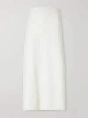 LISA YANG Asta Brushed-cashmere Midi Skirt - Neutrals