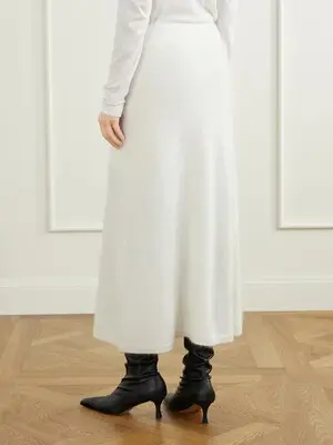 LISA YANG Asta Brushed-cashmere Midi Skirt - Neutrals