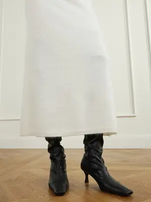 LISA YANG Asta Brushed-cashmere Midi Skirt - Neutrals