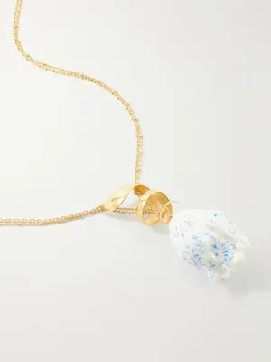 Chloé Brass And Ceramic Pendant Necklace
