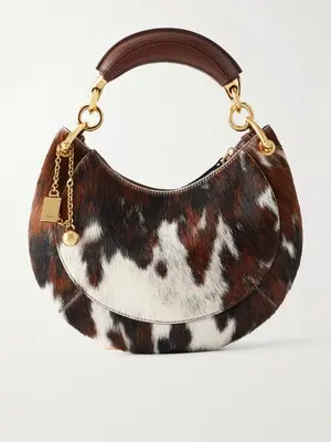 Chloé CHLOÉ Calf Hair And Leather Shoulder Bag Animal Print