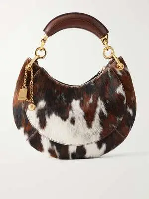 Chloé Banana Leather-trimmed Calf Hair Shoulder Bag