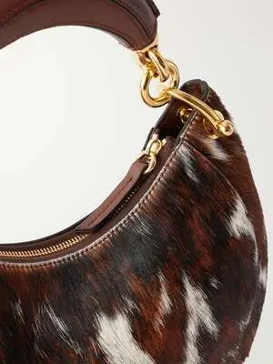 Chloé Banana Leather-trimmed Calf Hair Shoulder Bag
