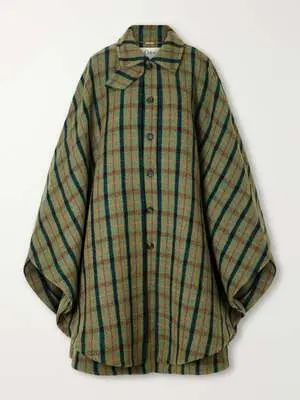 Chloé Checked Wool And Cotton-blend Coat