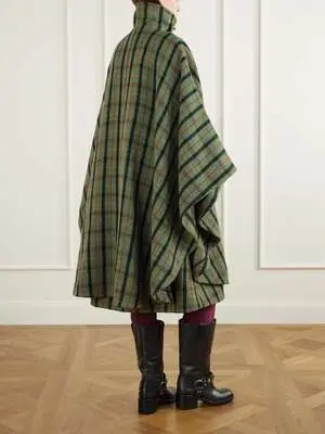 Chloé Checked Wool And Cotton-blend Coat