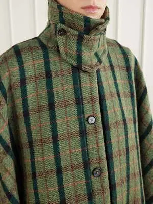 Chloé Checked Wool And Cotton-blend Coat
