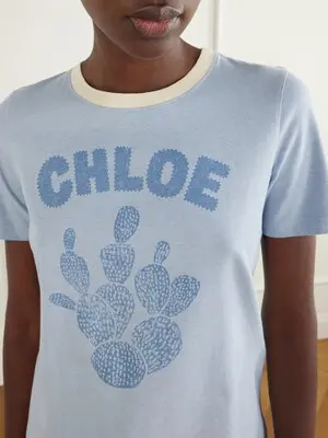 Chloé Printed Cotton-jersey T-shirt