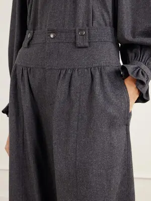 Chloé Flannel Wool And Cashmere-blend Wide-leg Pants
