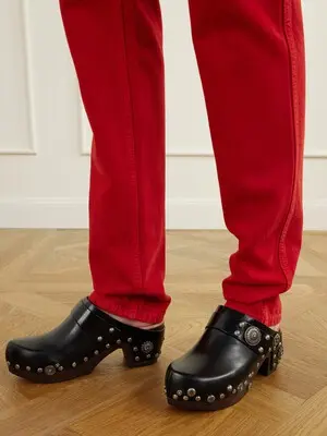 Chloé Embellished Leather Clogs