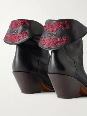 Chloé Azelan Embroidered Ankle Boots