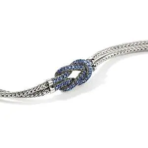 JOHNHARDY Love Knot Bracelet Blue Sapphires, 3.6mm