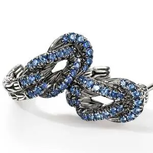JOHNHARDY John Hardy Love Knot Earrings Blue Sapphires