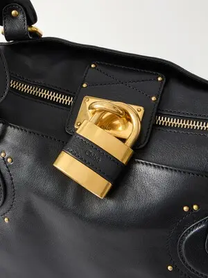 Chloé Paddington Large Leather Bag With Locket Detail - Black