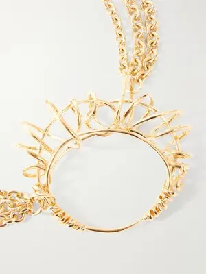Chloé Tone Brass Pendant Necklace
