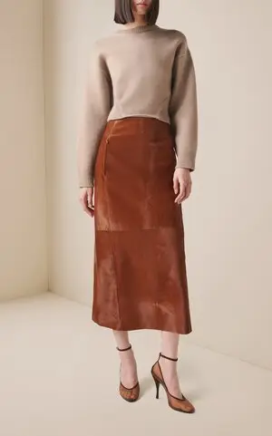 Alaïa Pony Hair Midi Pencil Skirt
