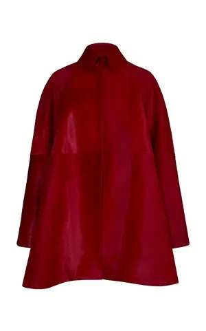 Alaïa Pony Hair A-line Trench Coat