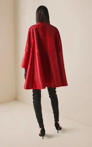 Alaïa Pony Hair A-line Trench Coat