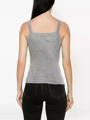 EMERSON RENALDI Ribbed-knit Square-neck Vest