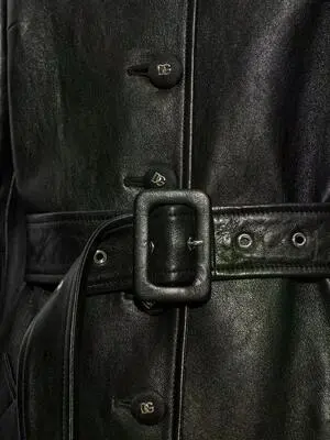 Dolce & Gabbana Belted Leather Trench Coat