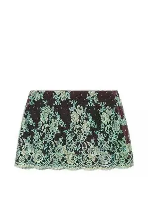 Valentino Garavani Floral Lace Mini Skirt - Red