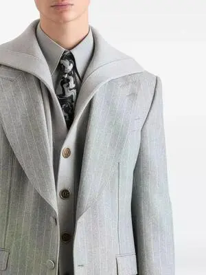 Dolce & Gabbana Martini Single-breasted Jacket In Pinstripe Flannel