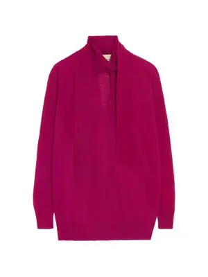 Valentino Garavani Wool Sweater With Scarf Detail - Pink