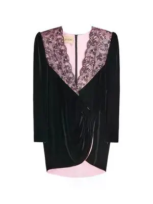 Valentino Garavani Velvet Lace Mini Dress - Black