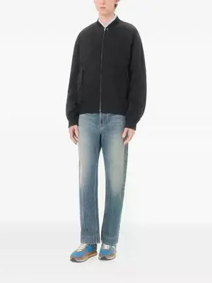 Valentino Garavani Viscose And Cotton Canetté Bomber Jacket - Black