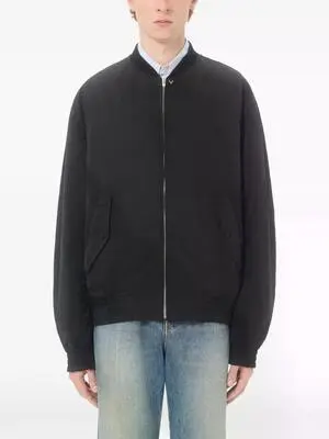 Valentino Garavani Viscose And Cotton Canetté Bomber Jacket - Black