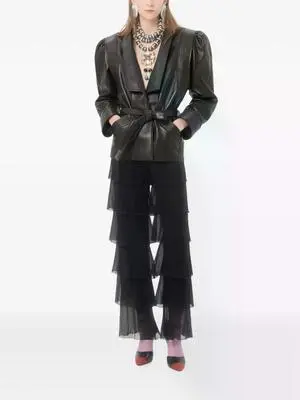 Valentino Garavani Georgette Tiered Trousers - Black