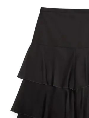 Valentino Garavani Georgette Tiered Trousers - Black