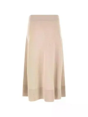 Agnona Knitted Flared Cashmere Midi Skirt