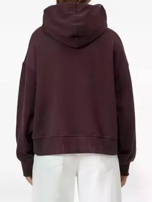 Closed Pussy-bow Dropped-shoulder Hoodie