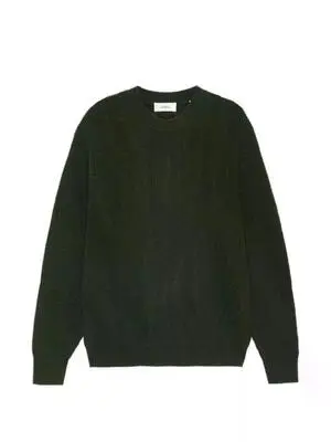 LES DEUX Crewneck Knit Wool Rib Knit Rosin - Green