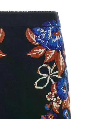 Farm Rio Bow Garden Knit Midi Skirt - Black