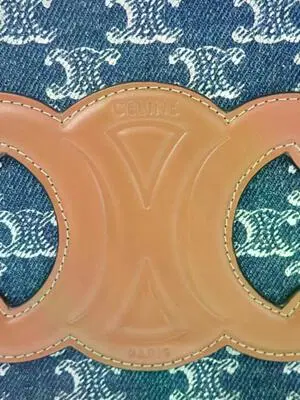 Celine 2010-2026 Small Denim Triomphe Cabas Thais Tote Satchel