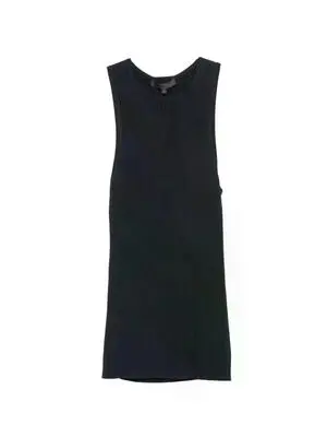 Tibi Cut-out Ribbed-knit Tank Top - Blue