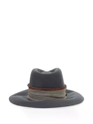 ALEXIA ALVAREZ DE TOLEDO Riviera Checked-trim Fedora Hat