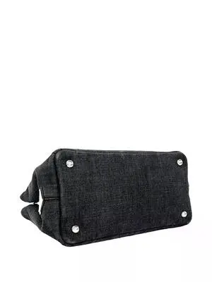 Prada 2013-2026 Small Denim Canapa Logo Tote Satchel