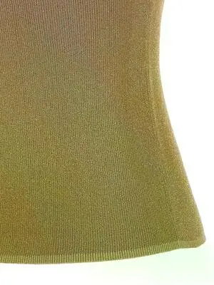 Max Mara Ribbed Metallic-finish Sleeveless Top - Gold
